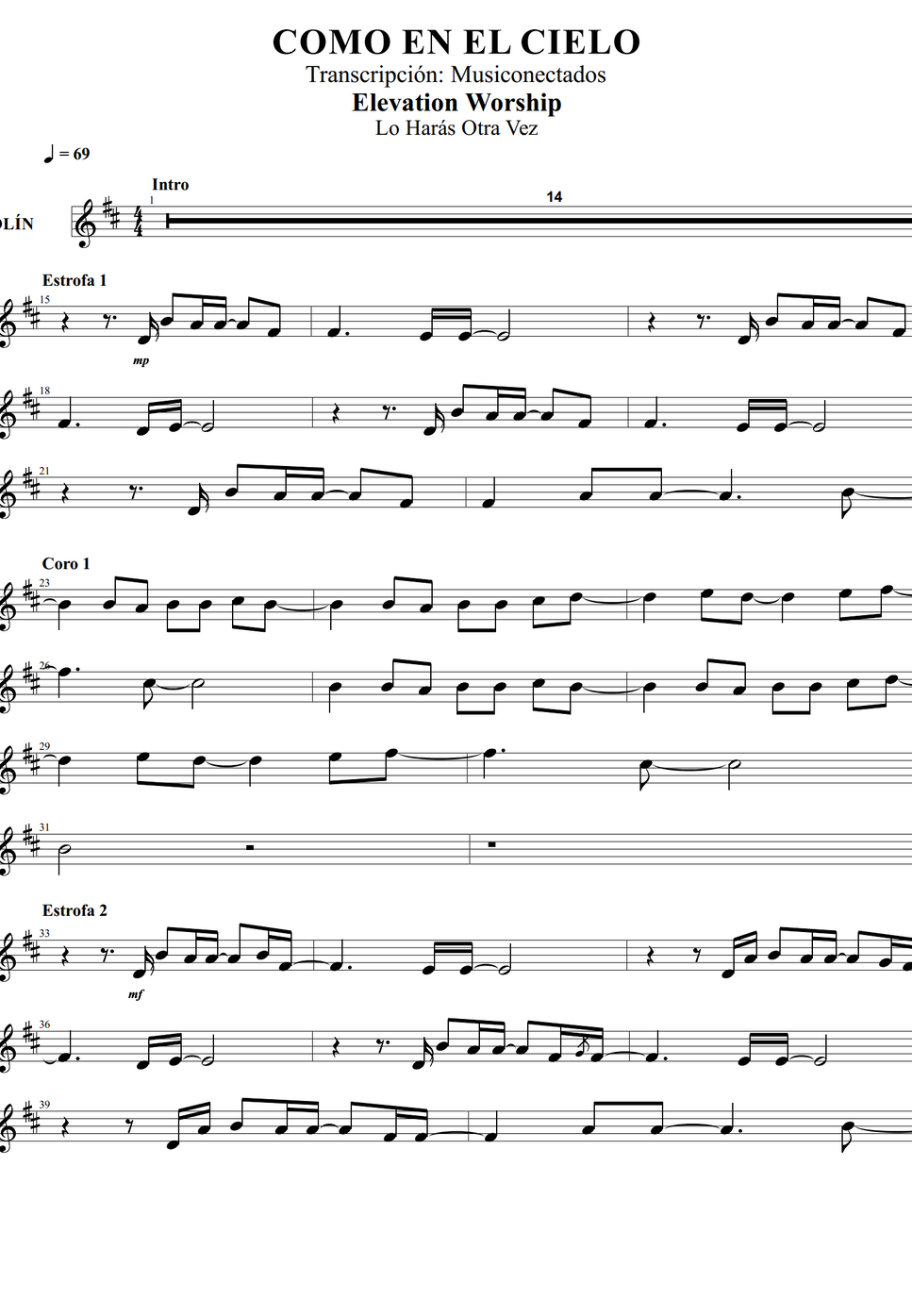 Elevation Worship - Como en el cielo Hoja by Elevation Worship