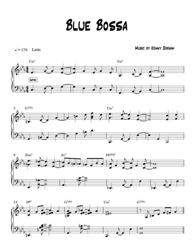 Kenny Dorham - Blue Bossa by MIWHA Sheet Music
