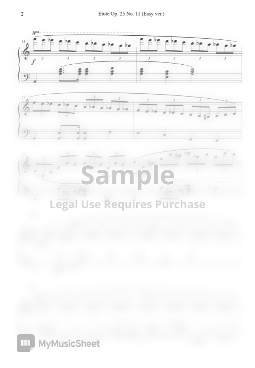 F. Chopin - Etude Op.25 No.11 Winter wind (Easy ver.) Sheet by FLare