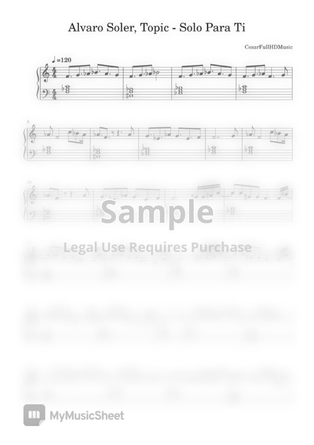 Alvaro Soler & Topic - Solo Para Ti Sheet Music
