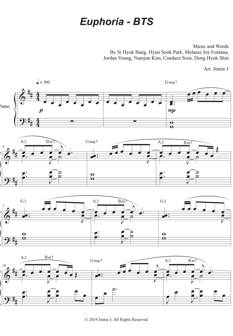 Euphoria by BTS (방탄소년단) - Piano Blad