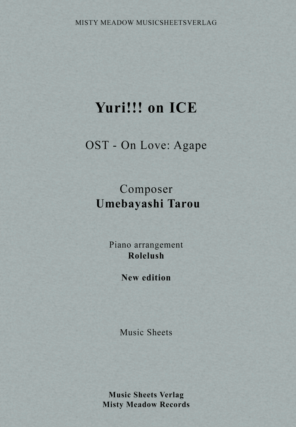 Umebayashi Tarou - Yuri!!! on ICE OST - On Love: Agape (NEW EDITION) by ...