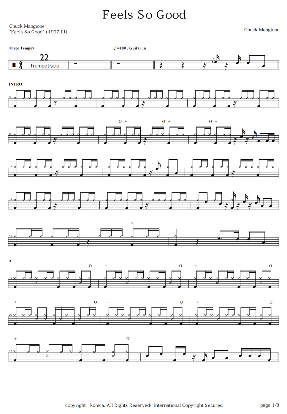 Chuck Mangione - Feels So Good 曲谱 by COPYDRUM