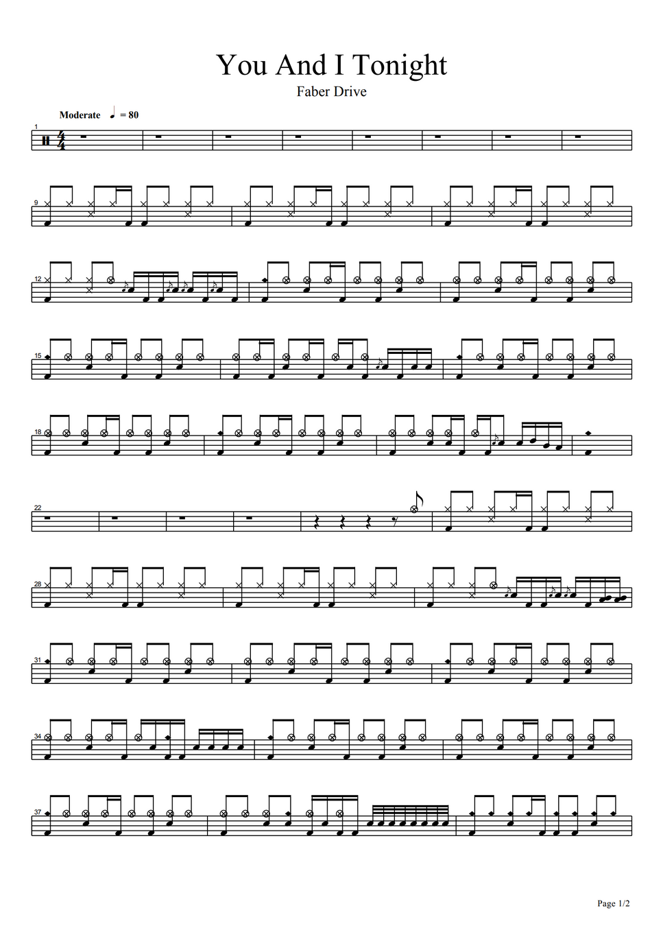 Faber Drive - You And I Tonight by kyle yeung Notenblatt