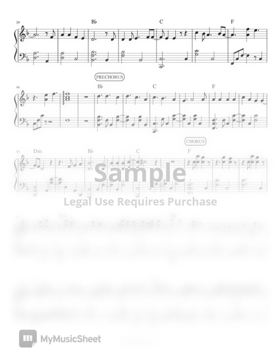 Adie - Paraluman (piano sheet music) by Mel's Music Corner Sheet