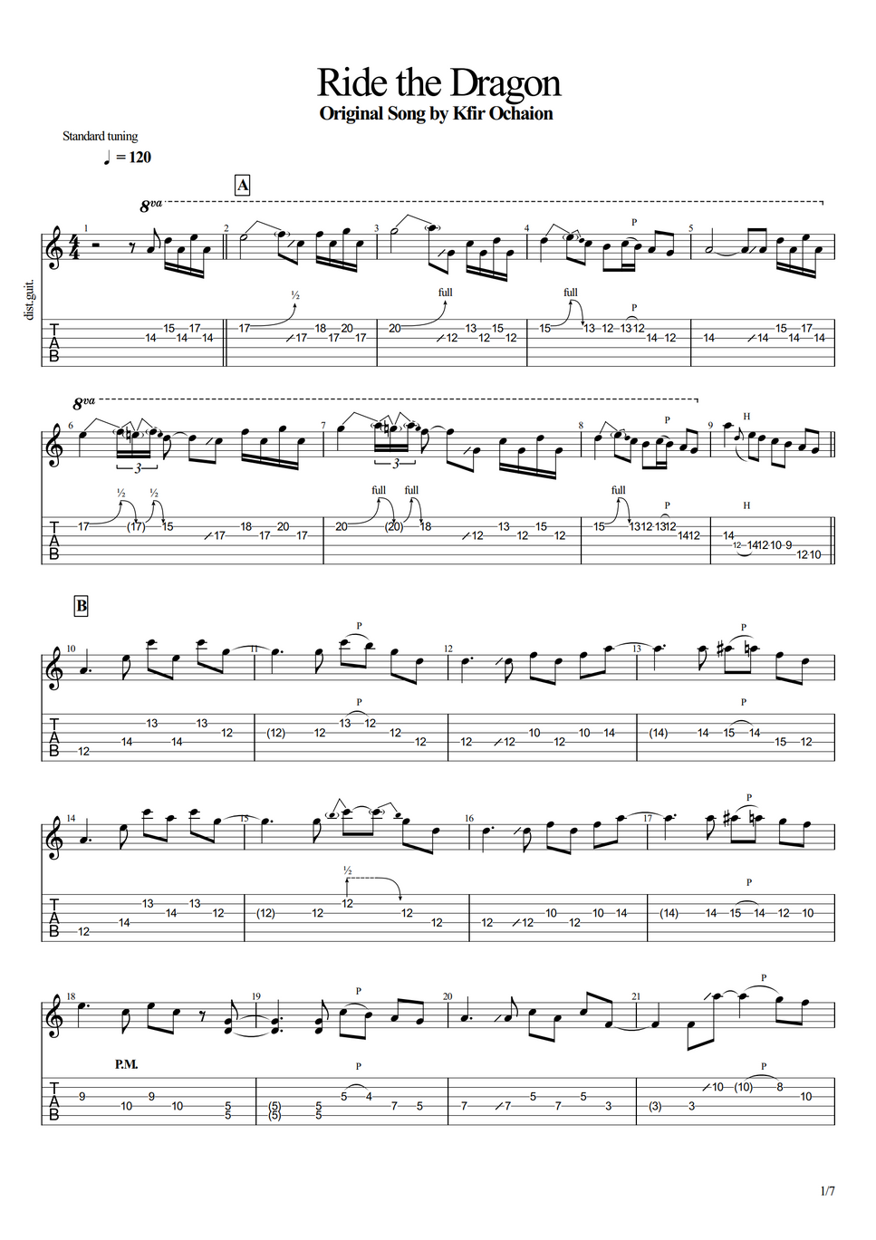 Kfir Ochaion - Ride the Dragon by Kfir Ochaion Spartito