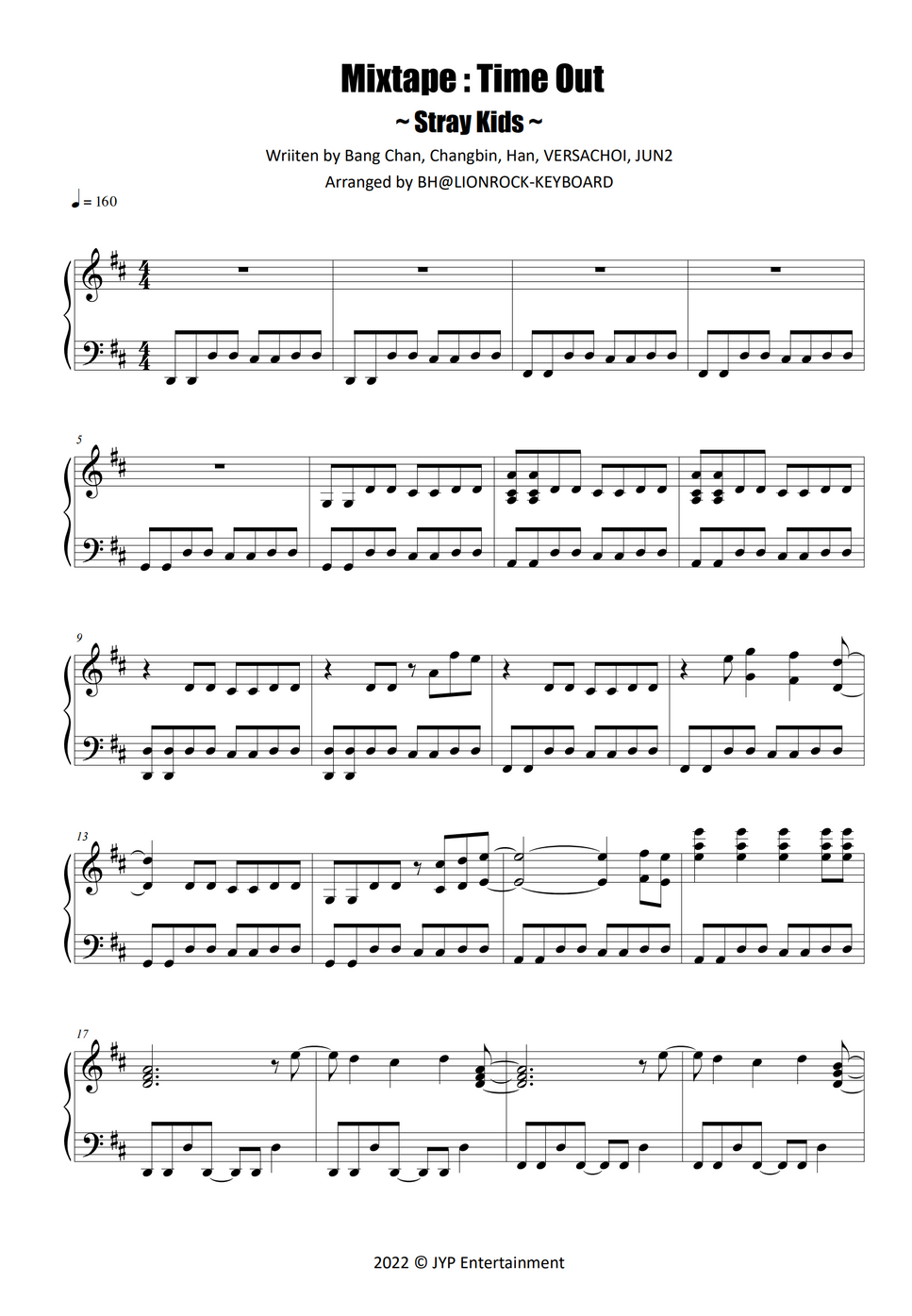 Stray Kids - Time Out by Bernard Hui Sheet