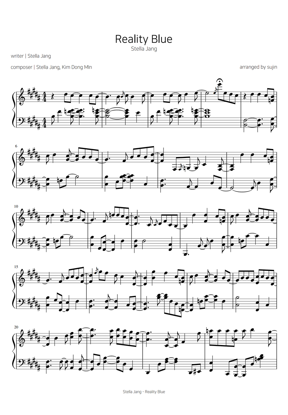 Stella Jang - Reality Blue by Sujin Partitura