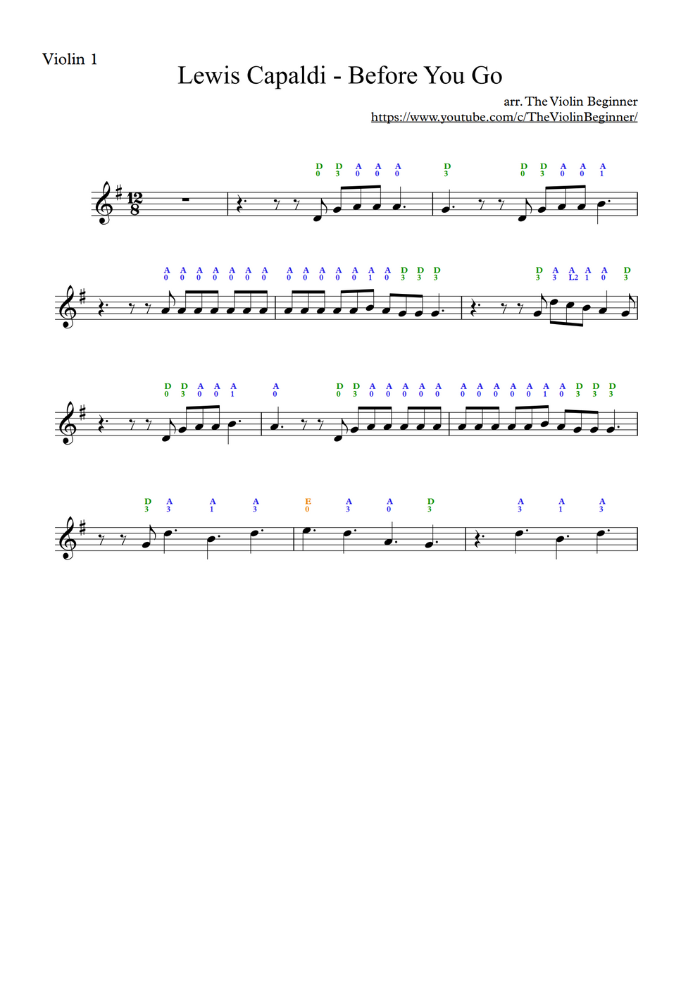 Lewis Capaldi - Before You Go Sheet