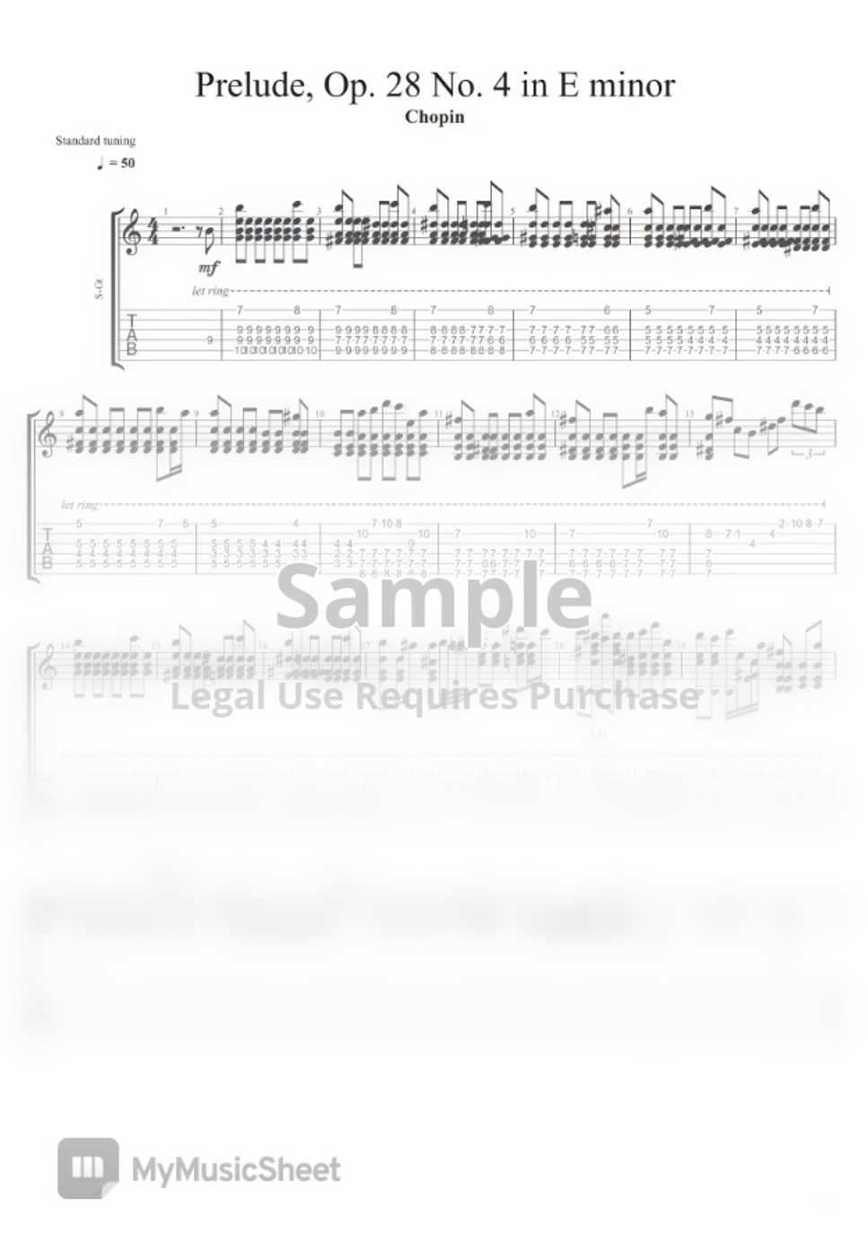 Chopin - Prelude Op 28 No 4 in E Minor by Nico Music Sheet