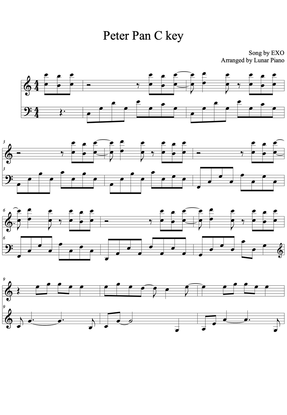 EXO 엑소 - Peter Pan ( Normal + Easy key) แผ่น