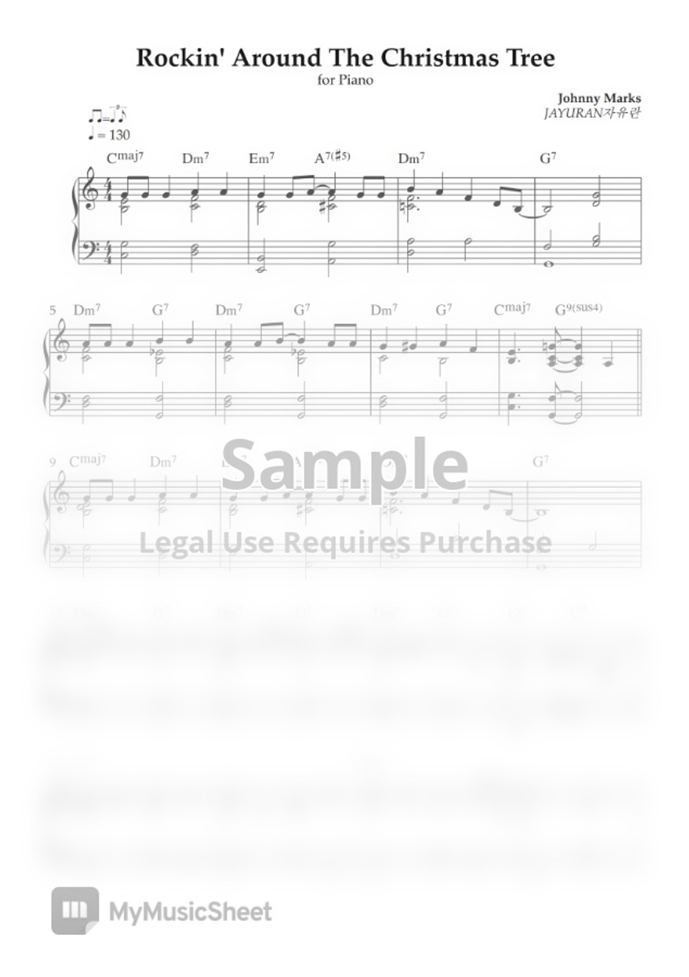 Johnny Marks - Rockin' Around The Christmas Tree by JAYURAN자유란 Partitura