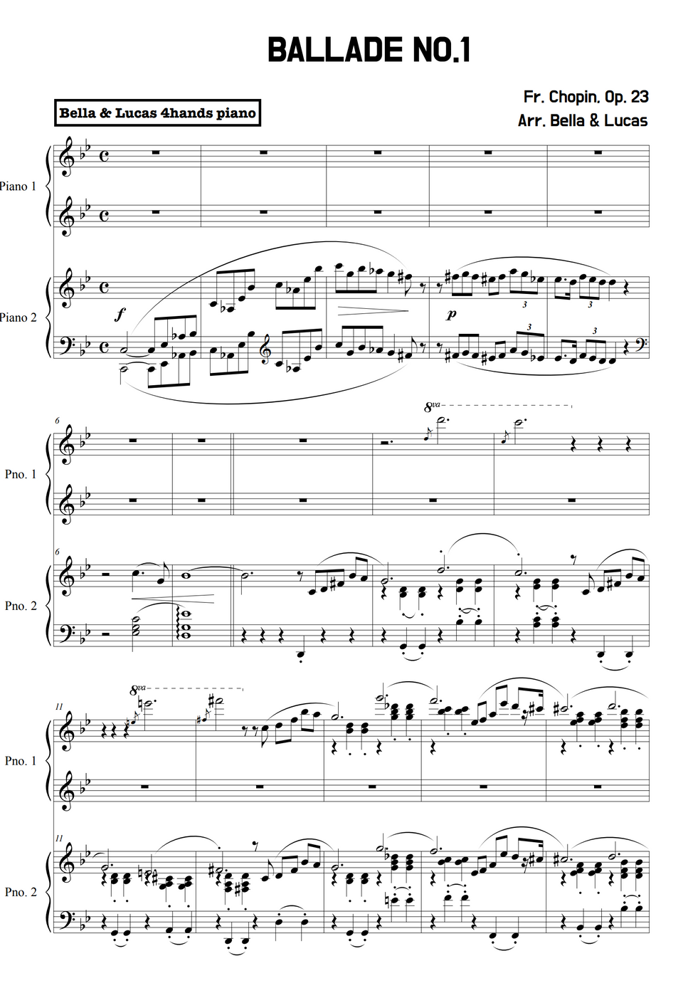 Chopin - Chopin Ballade No.1 in gm by BELLA&LUCAS Sheet