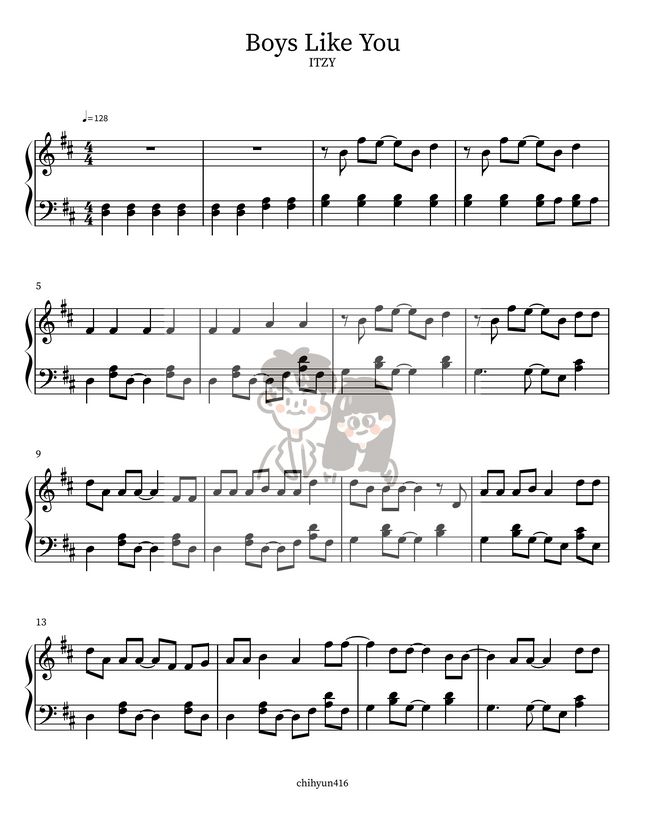 ITZY(있지) - Boys Like You by chihyun416 Sheet Music