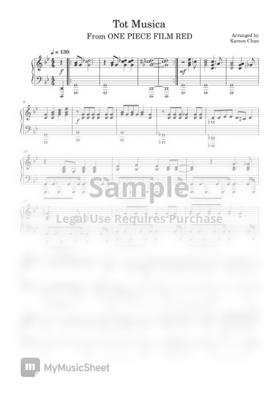One Piece Film Red - Tot Musica (One Piece Film Red OST) --WITH MIDI+MusicXML+WAV+Musescore ...