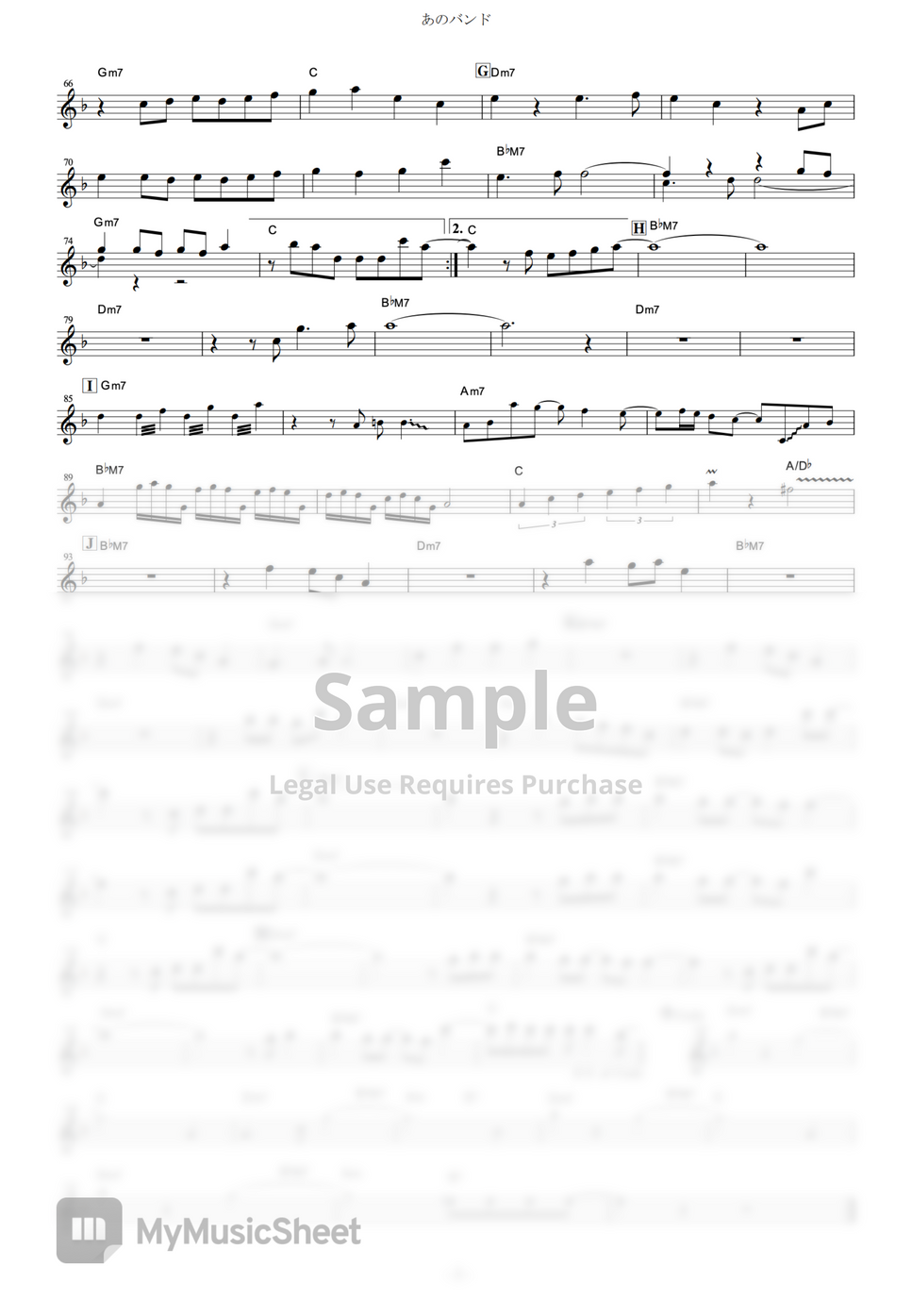 Kessoku Band - Ano Band (Bocchi the Rock! / in C) by muta-sax Sheet