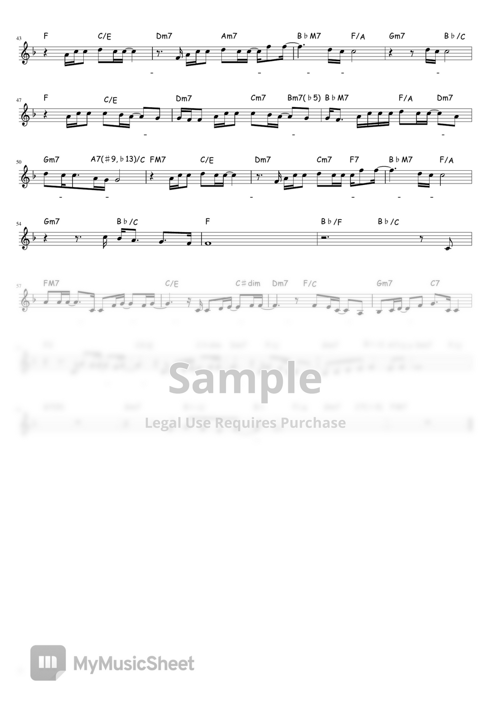 장진숙 광야를 지나며 F Key 멜로디악보 Hoja By 생명의건반