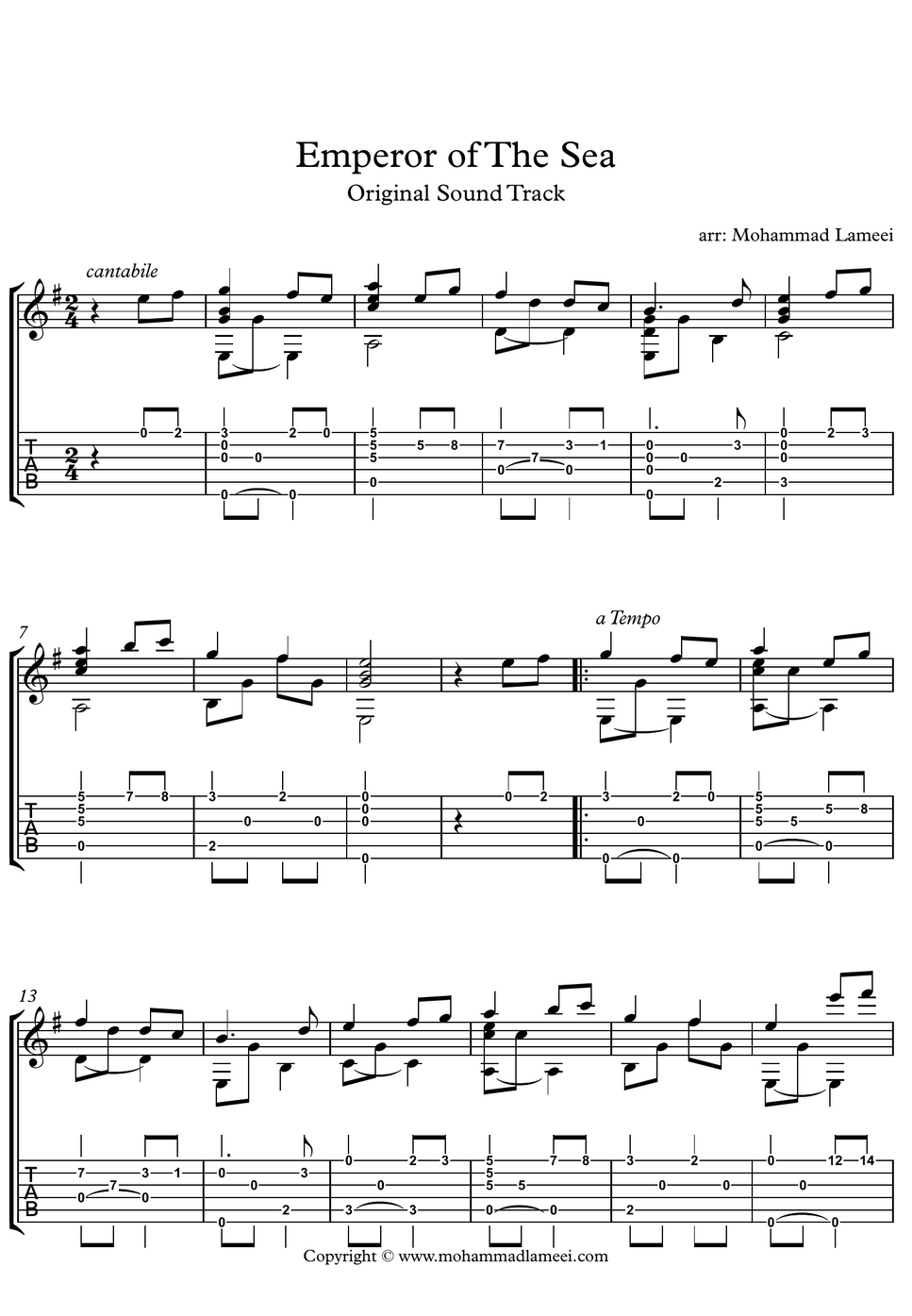 Emperor of The Sea - Emperor of The Sea by Mohammad Lameei Tab + 1staff Hoja