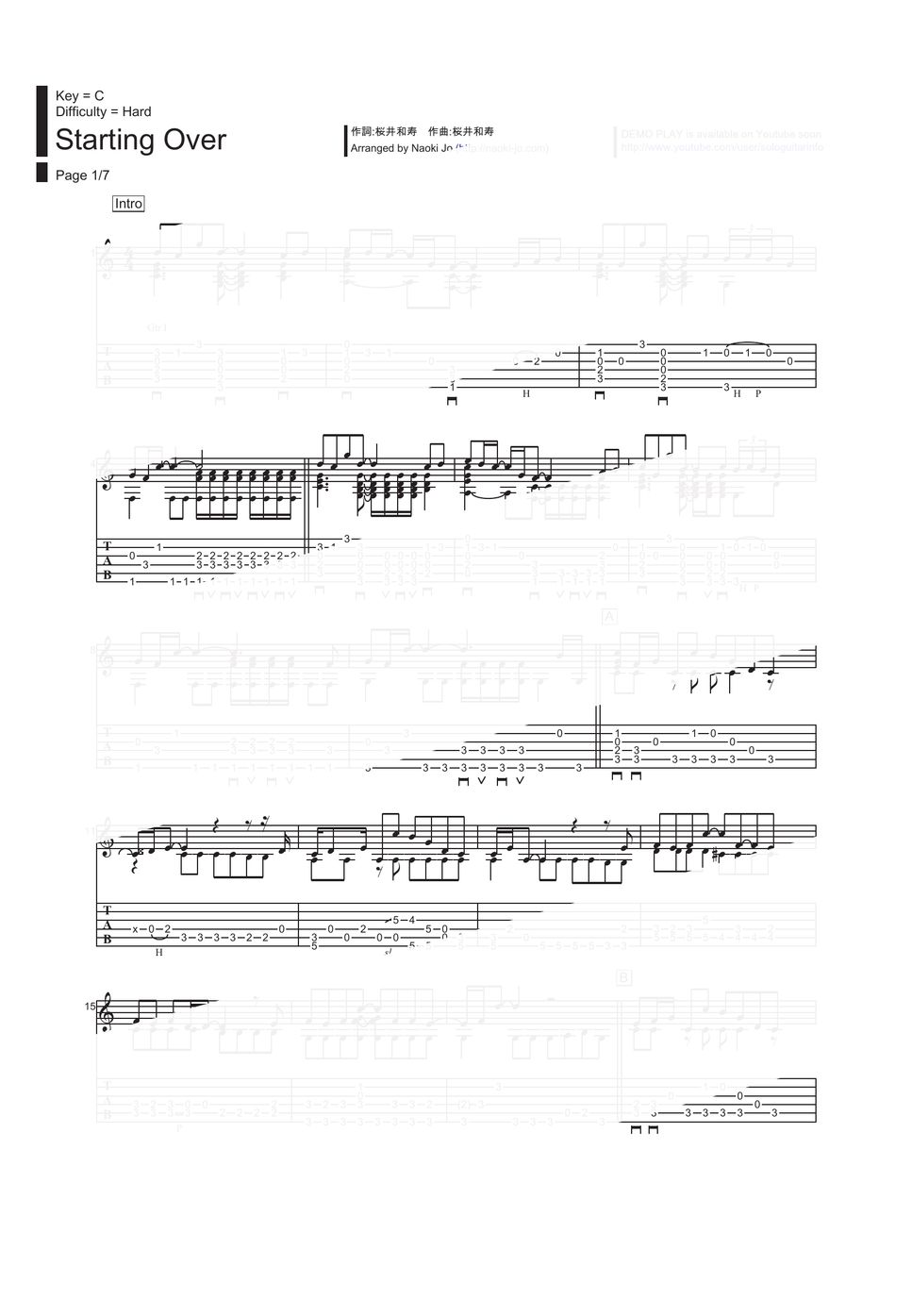 Mr.Children - starting over TAB by Naoki Jo