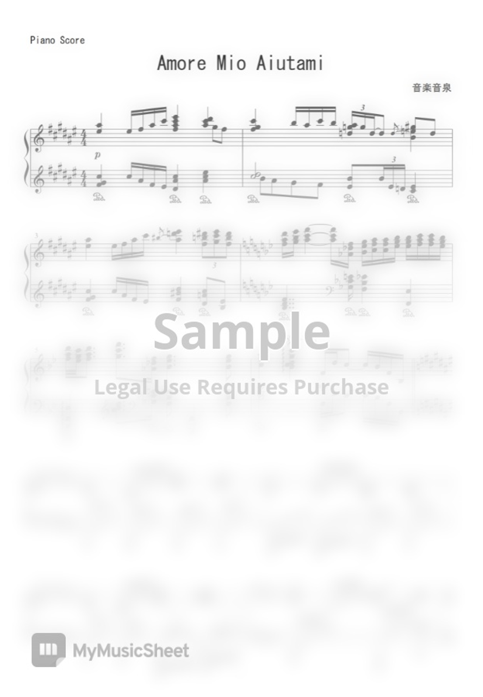 Piero Piccioni - AMORE MIO AIUTAMI (Main Theme) by OngakuOnsen Sheet