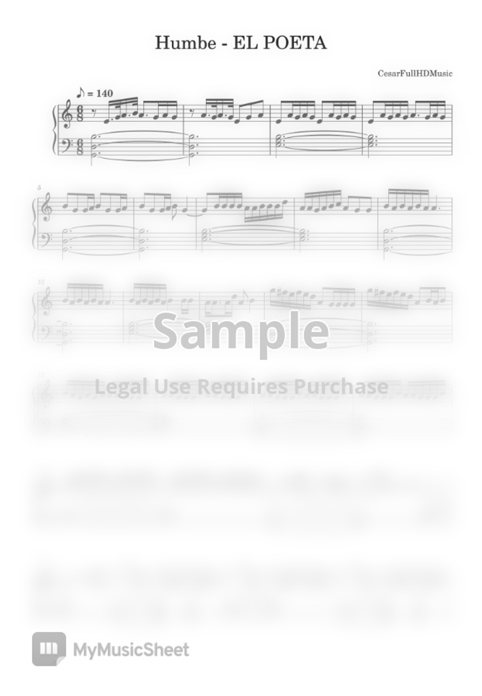 Humbe - EL POETA Lembar Musik