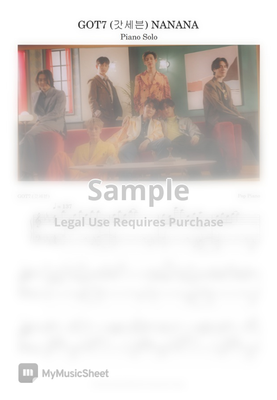 GOT7 (갓세븐) - NANANA by Pop Piano Sheet