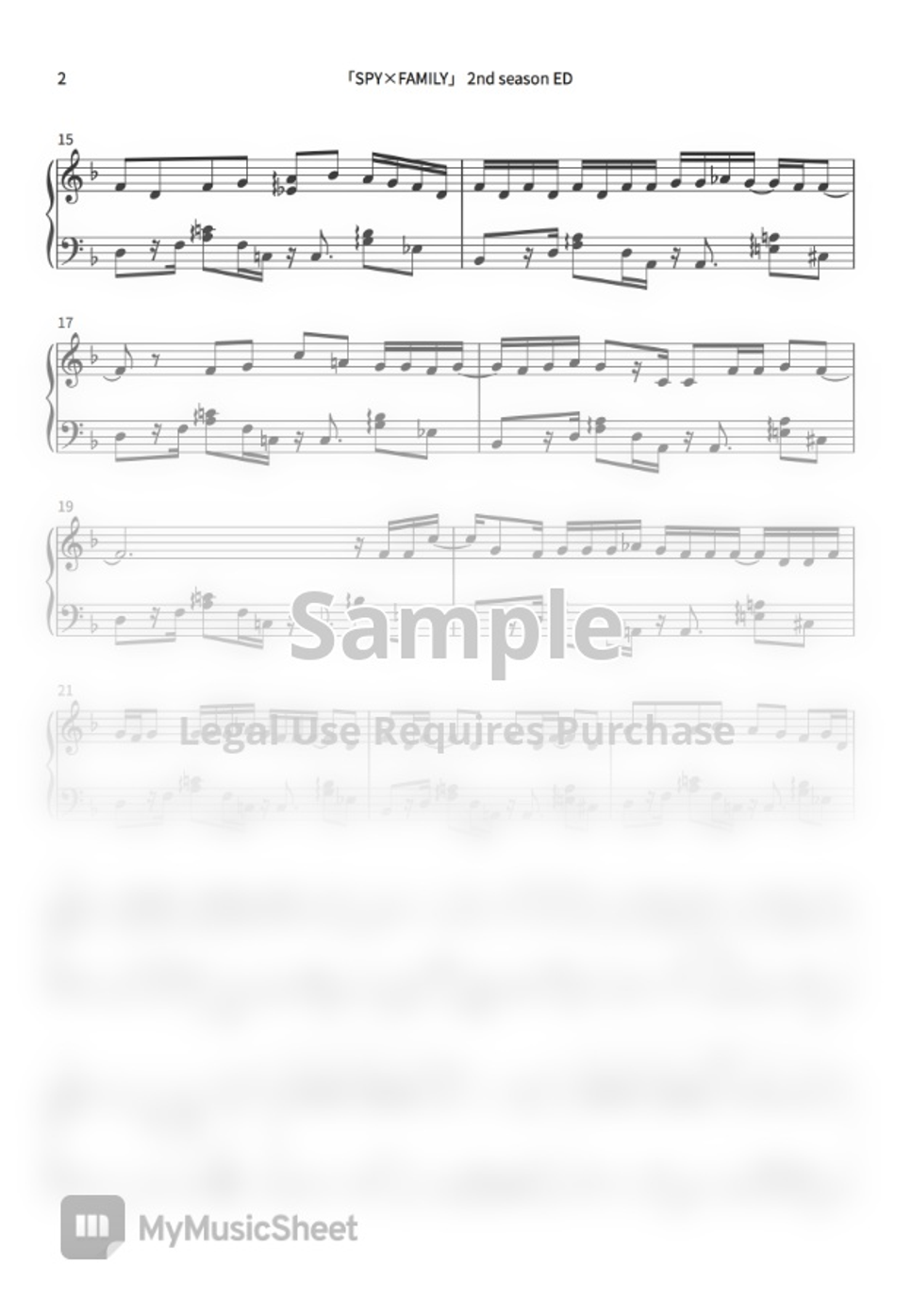 SPY×FAMILY - 色彩 (SHIKISAI by yama) Sheet by Yu_OBC wind