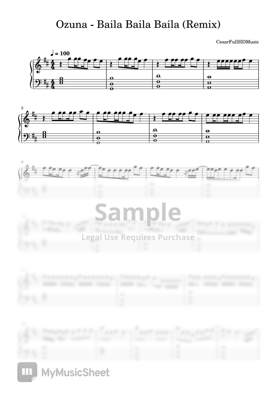 Ozuna - Baila Baila Baila (Remix) Spartito