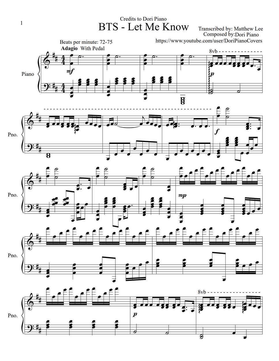 BTS - Let Me Know Hoja