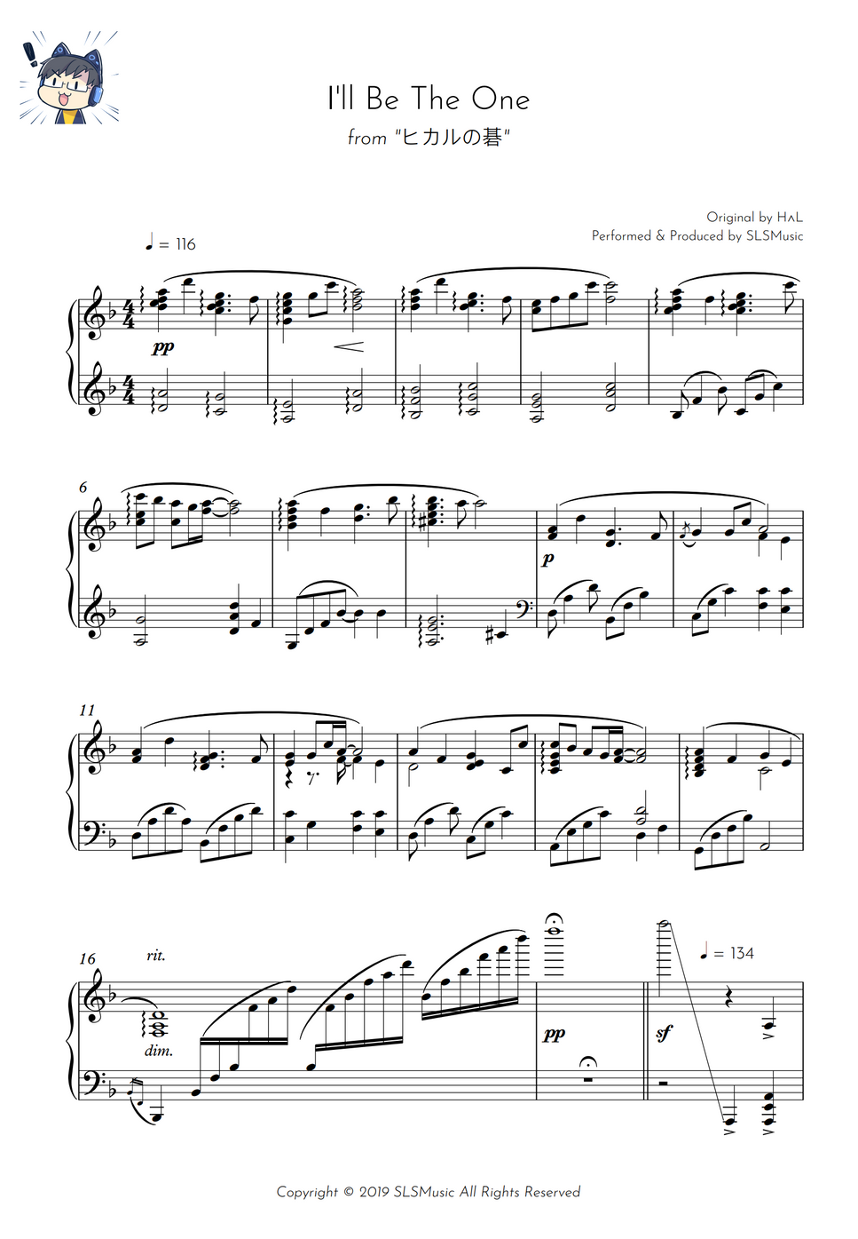 HΛL - I’ll Be The One (Hikaru No Go) Notenblatt by SLSMusic
