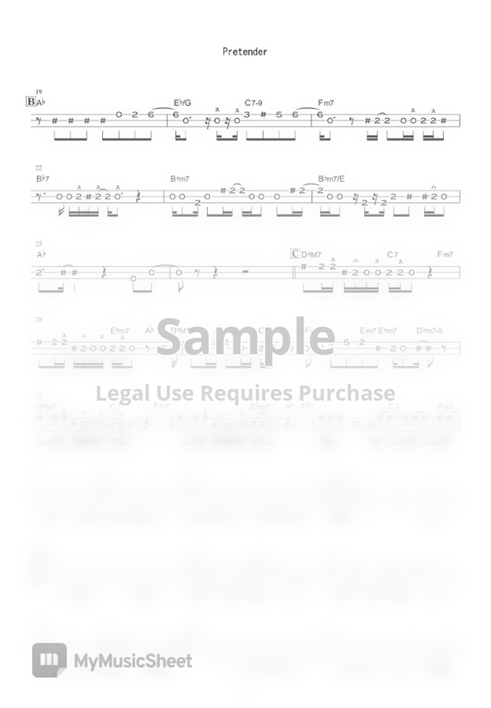 Official HIGE DANdism - PRETENDER(Tsugaru syamisen 1st Tab) by Ayuzawa Kazuhiko نوتة