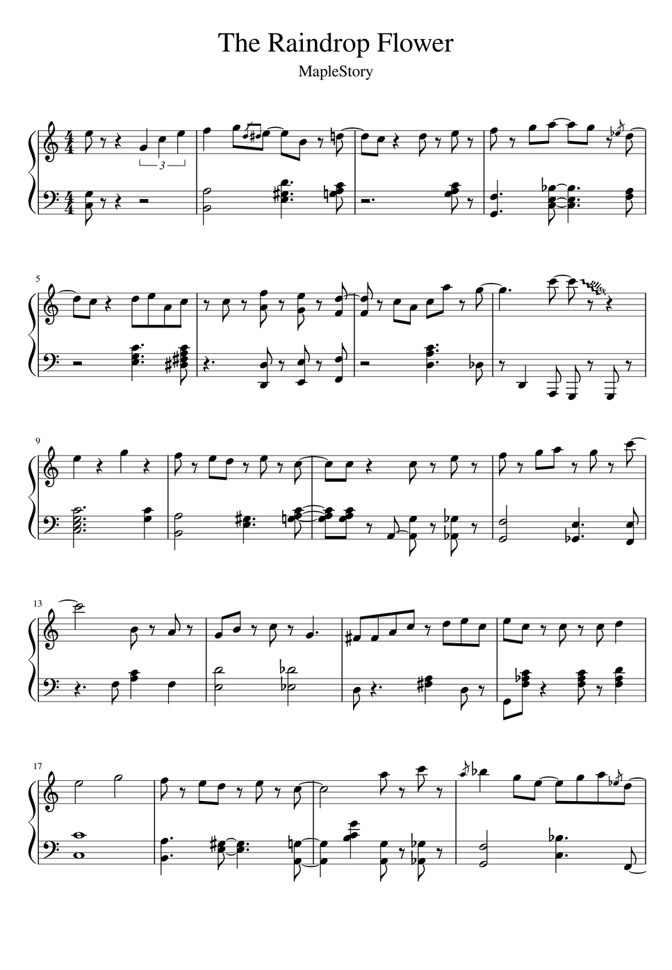 MapleStory BGM - The raindrop flower by 3J MUSIC Hoja