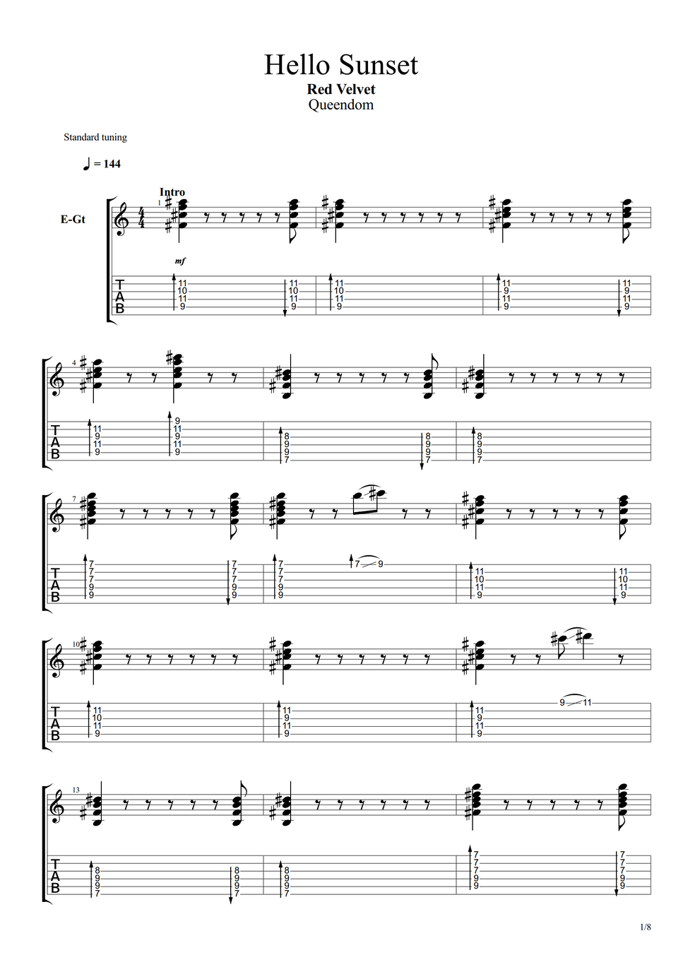Red Velvet - Hello, Sunset Sheet