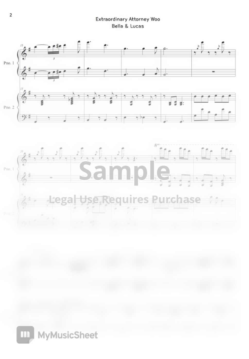 Medley Extraordinary Attorney Woo Ost Medley By Bellaandlucas 악보