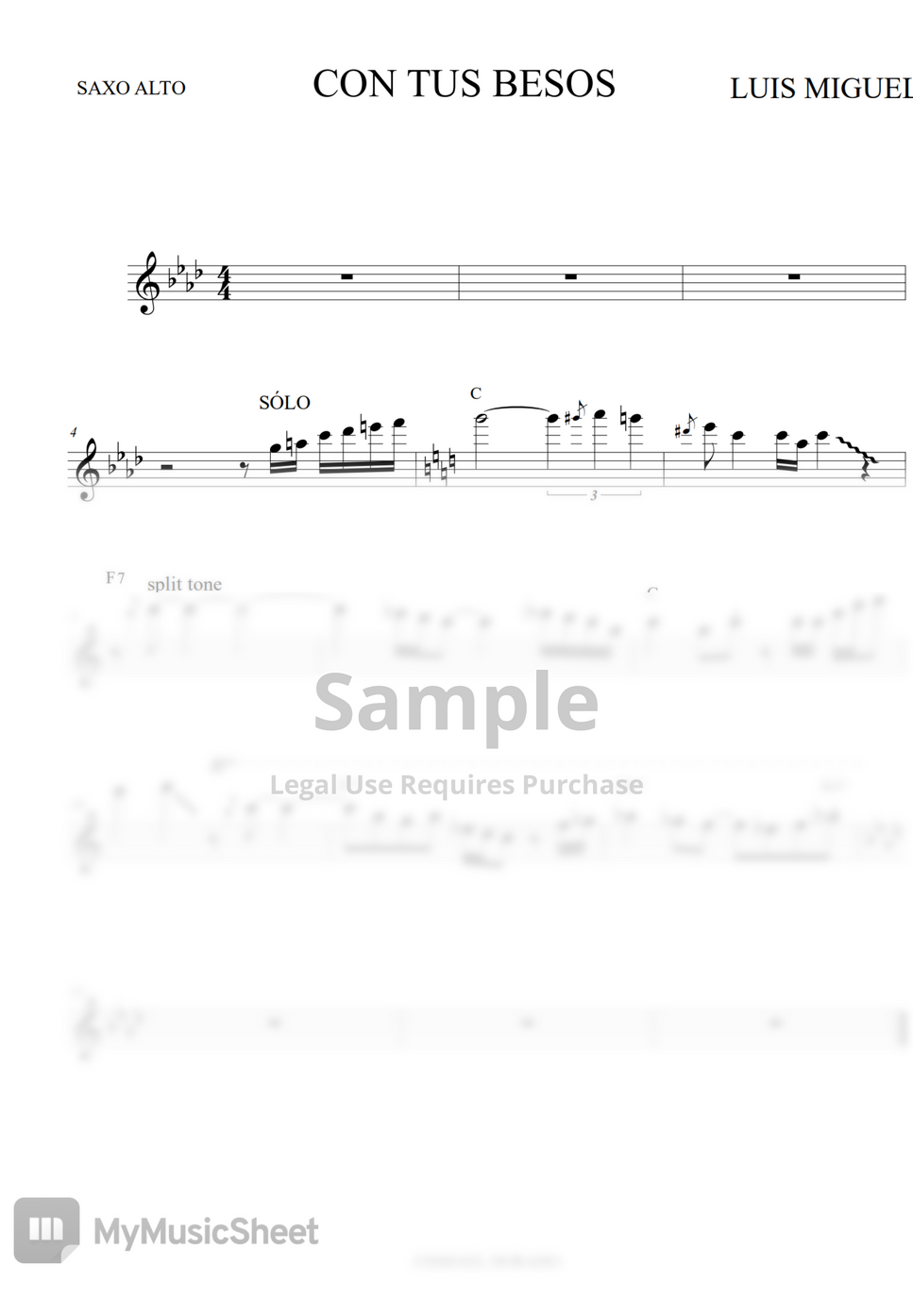 Luis Miguel - Con tus besos Sheet by Ismael Dorado