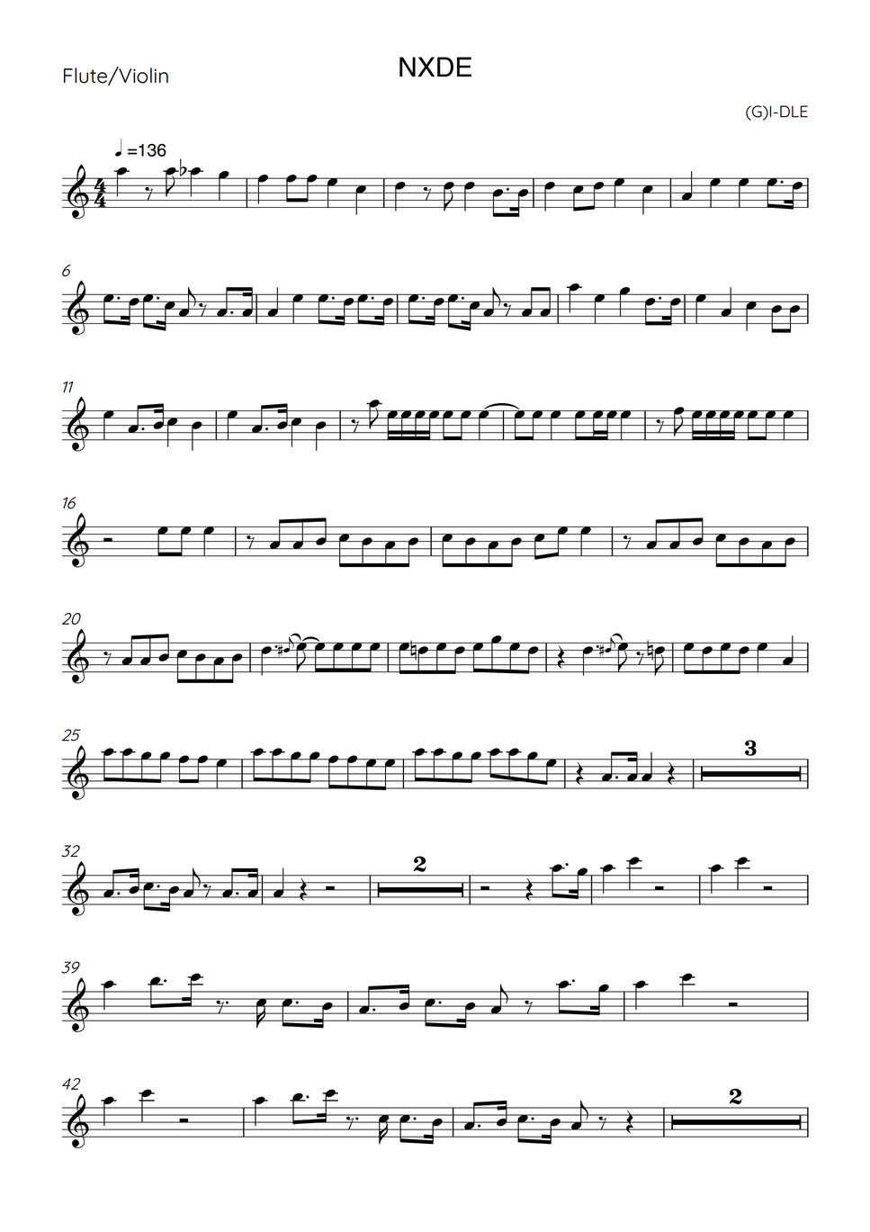 Nxde - (G)I-DLE by JL楽譜