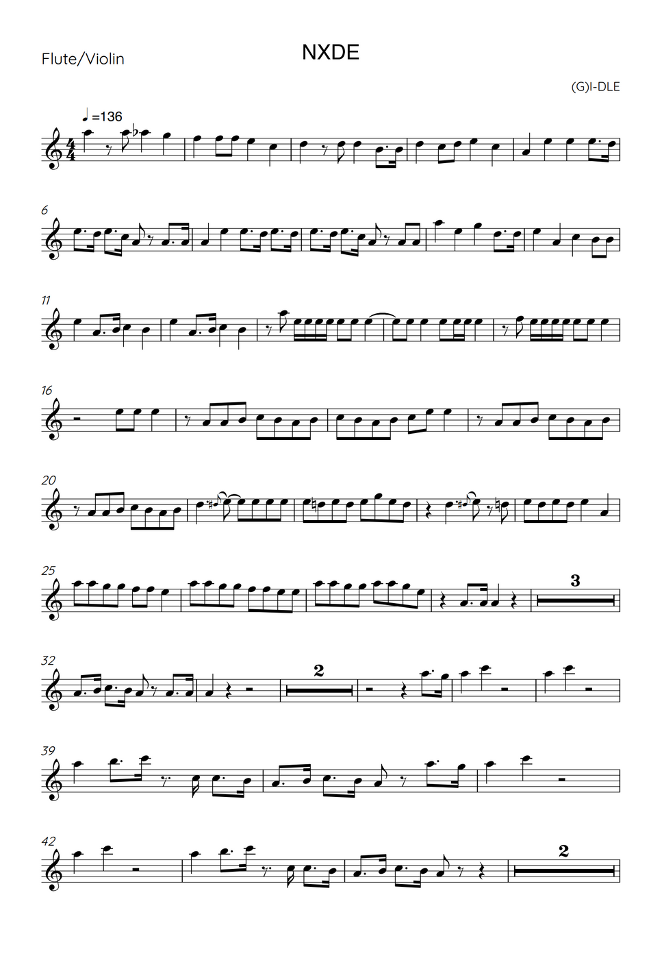 Nxde - (G)I-DLE by JL Sheet