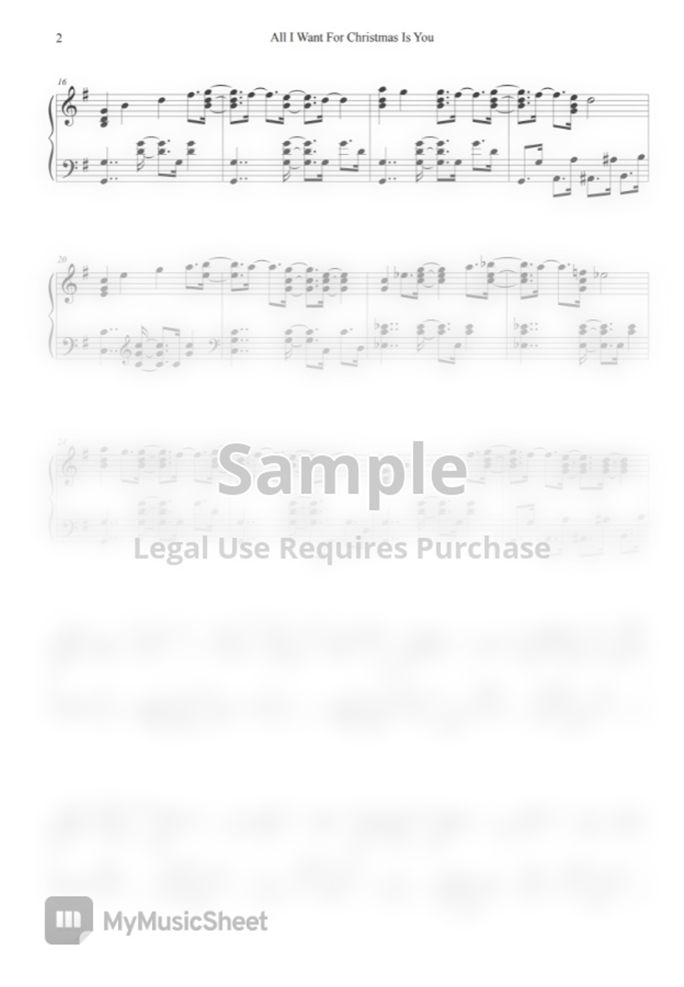 Mariah Carey - All I Want For Christmas Is You by sora Hong Sheet