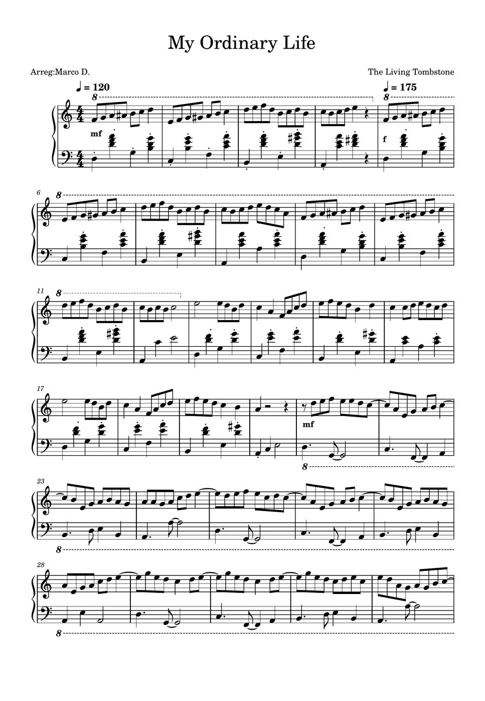 The Living Tombstone - My Ordinary Life (Marco D.) Partitura by Marco D.
