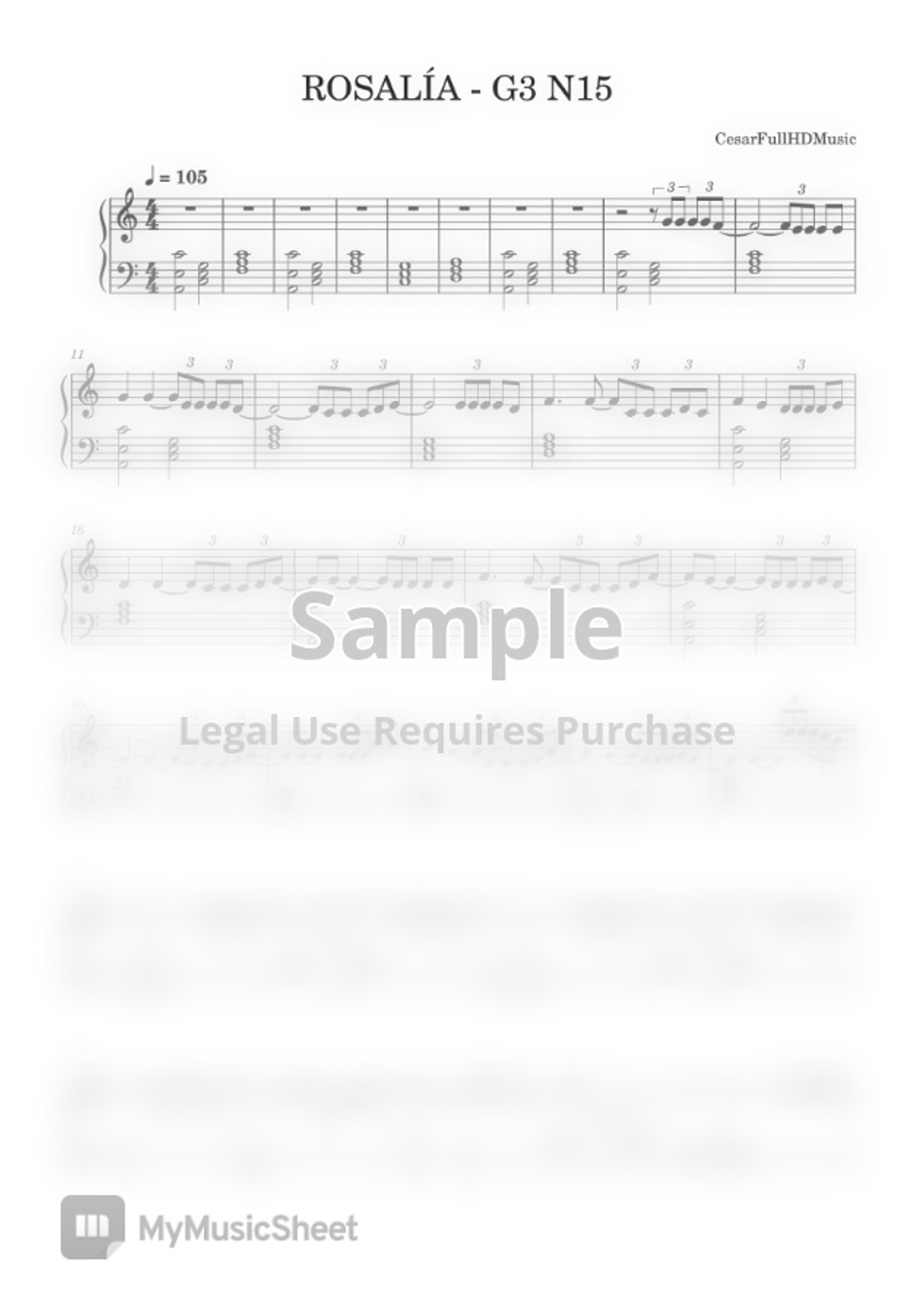 RosalÍa G3 N15 Lembar Musik
