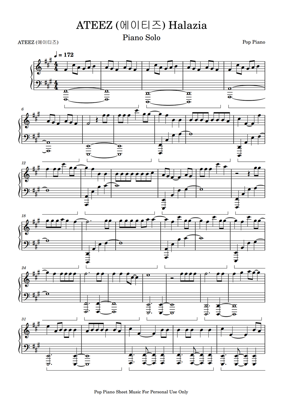 ATEEZ (에이티즈) - Halazia by Pop Piano Hoja