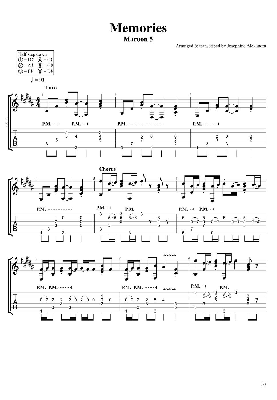 Maroon 5 - Memories TAB