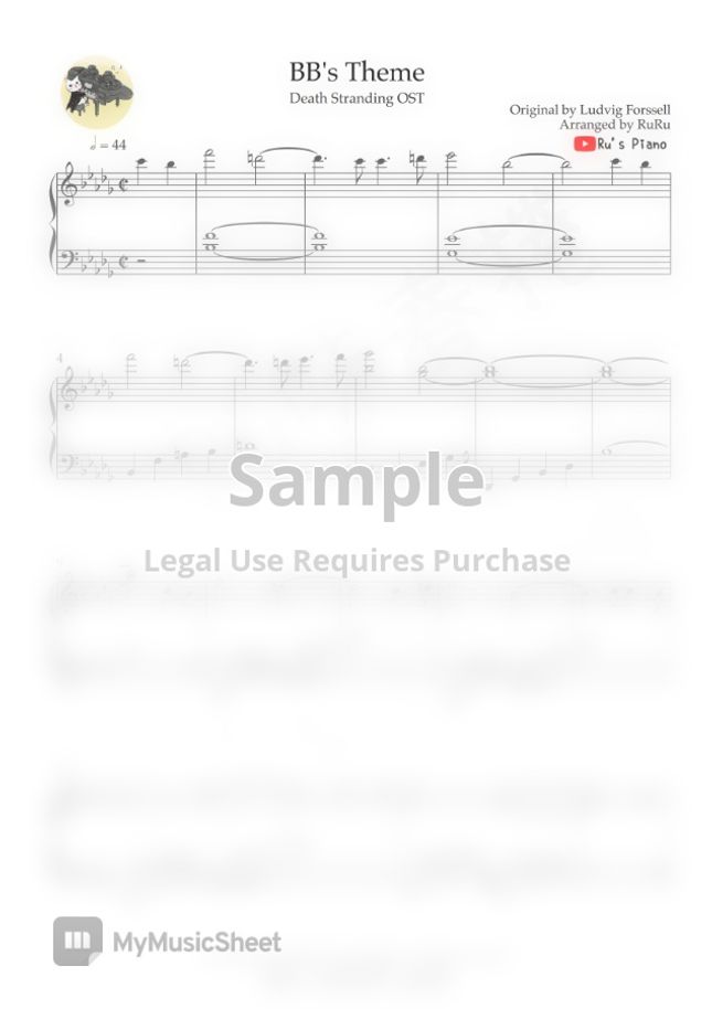 死亡擱淺death Stranding Ost Bbs Theme By Rus Piano Sheet Music