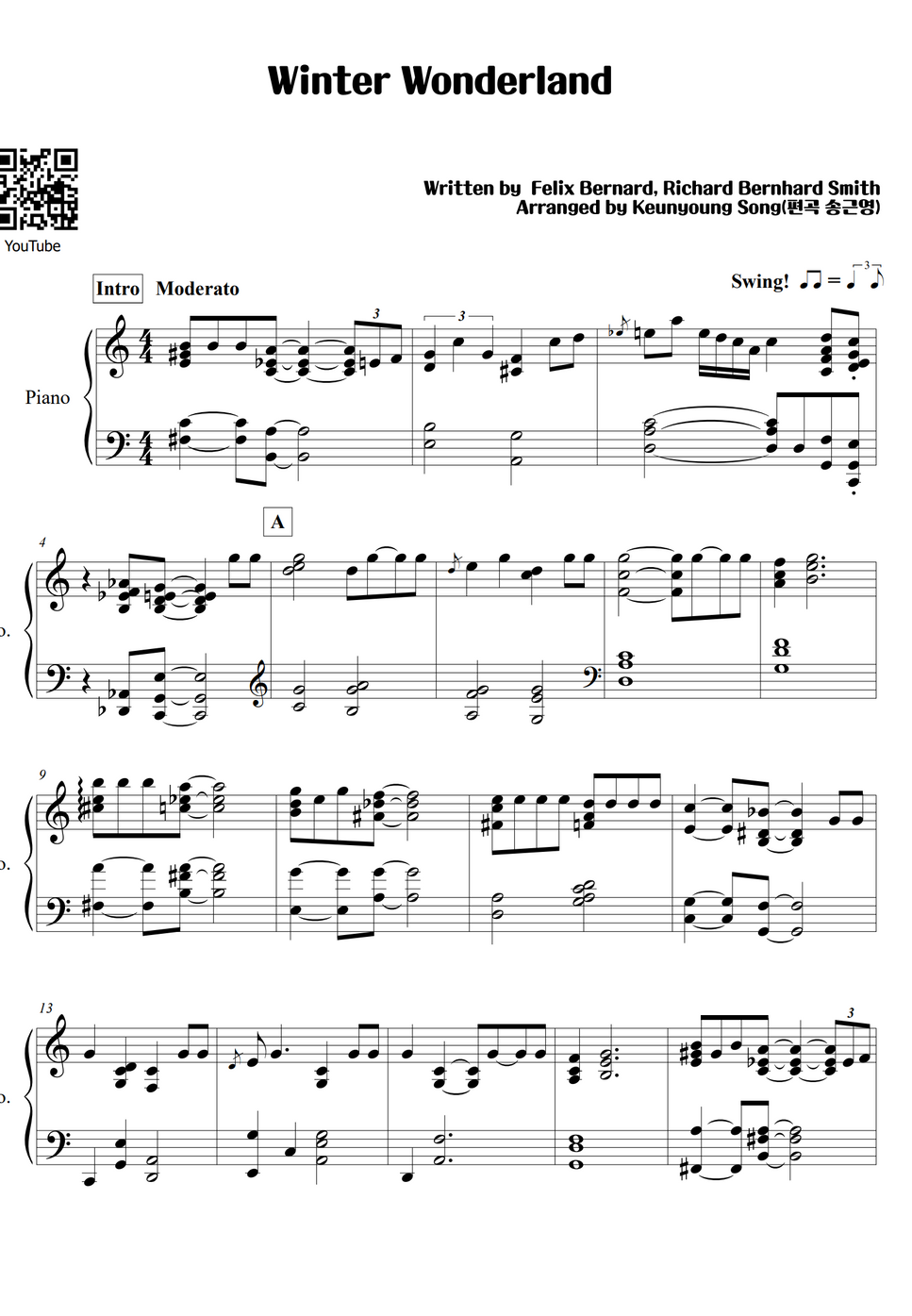 Bernard Felix - Winter Wonderland Sheet by Keunyoung Song