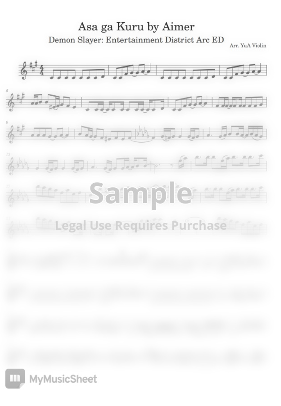 Demon Slayer: Entertainment District Arc - Asa ga Kuru (朝が来る) - DEMON SLAYER SEASON 2 ED (Violin ...