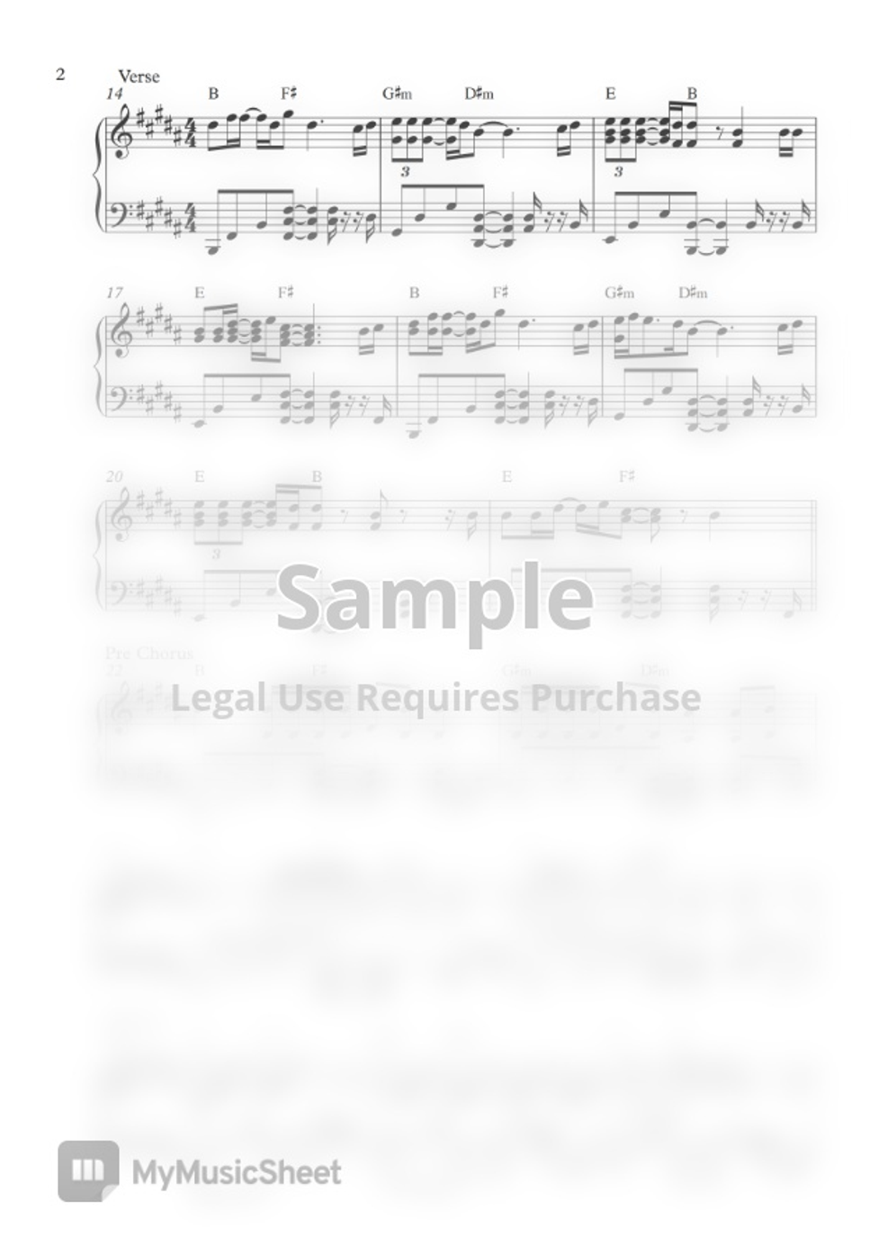 Maroon 5 - Memories (Piano Sheet) แผ่น by Pianella Piano