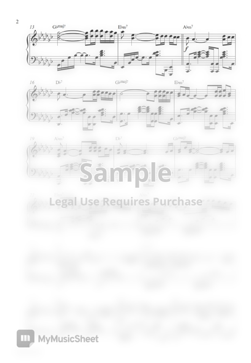 KAI - Peaches (2 PDF in Original Key Gb Major & Easier Key G Major) by Pianella Piano Hoja