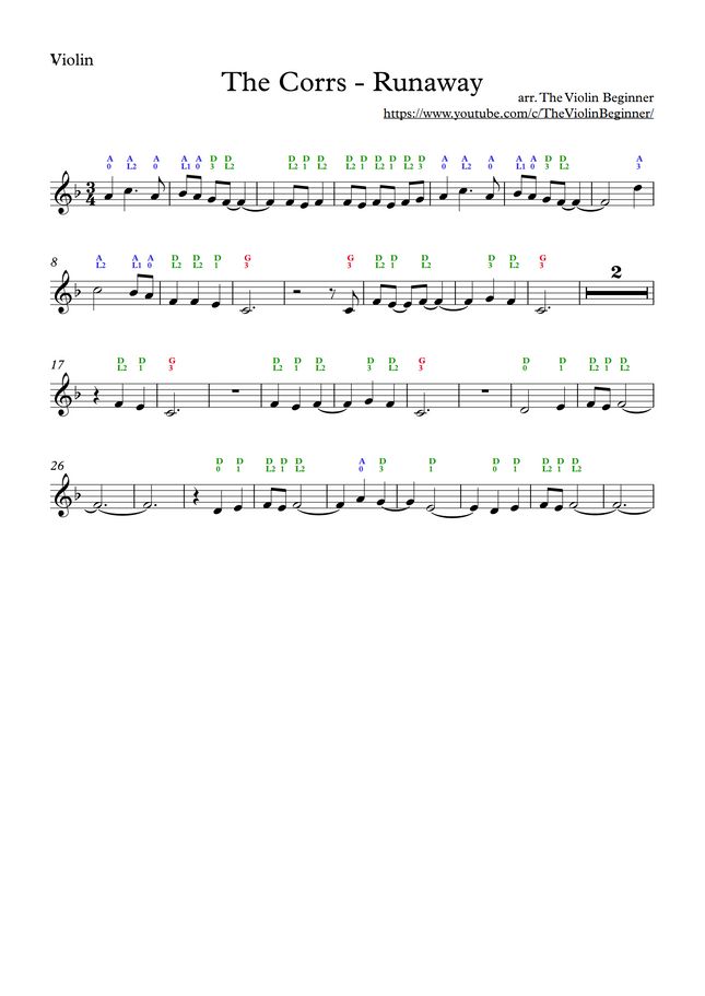 The Corrs Runaway Sheet Music