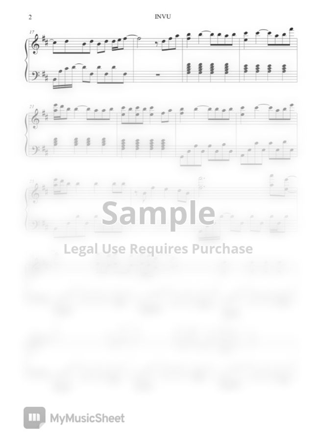 TAEYEON - INVU by Lunar Piano Sheet Music