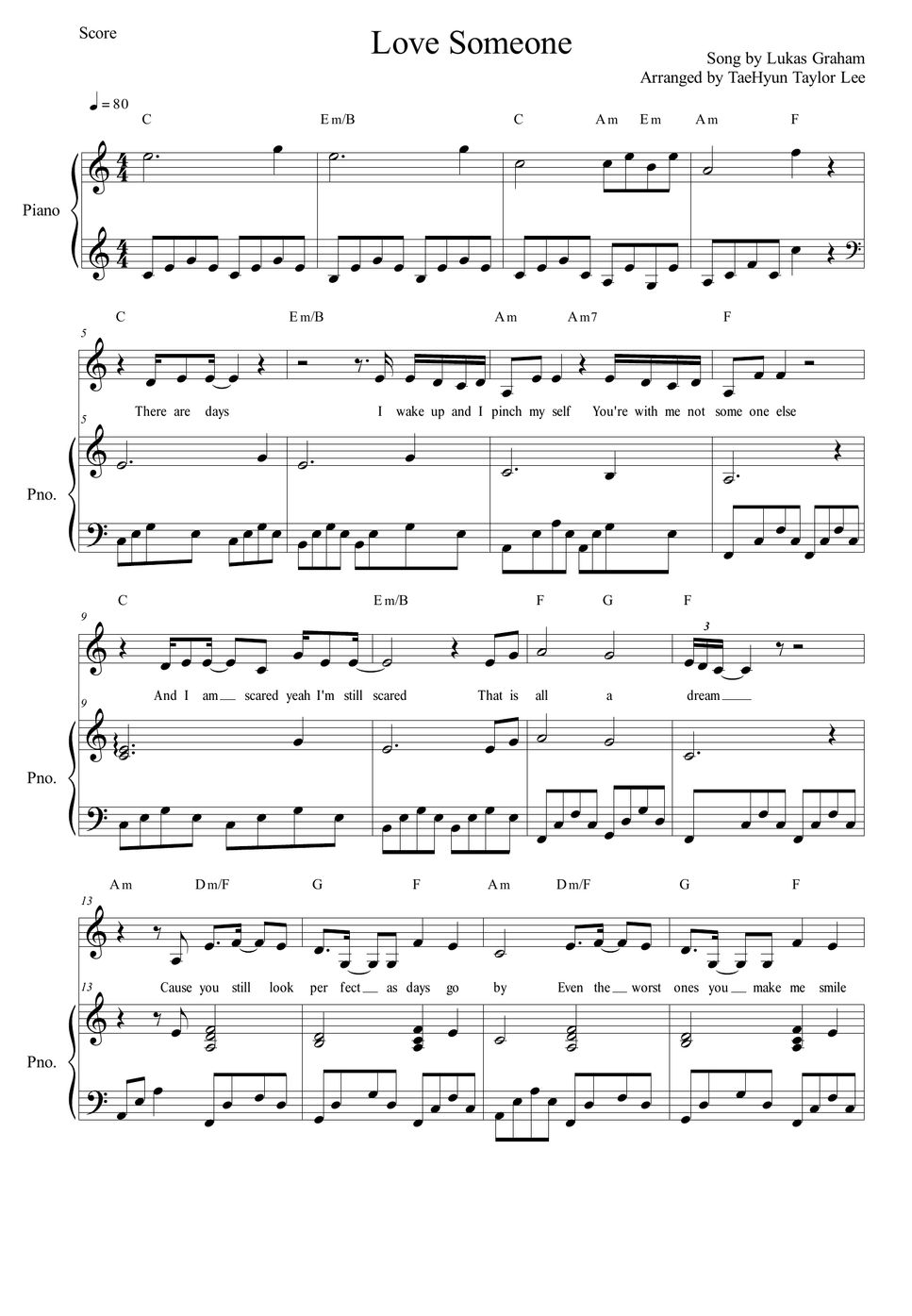 Lukas Graham - Love Someone แผ่น by TaeHyun Taylor Lee